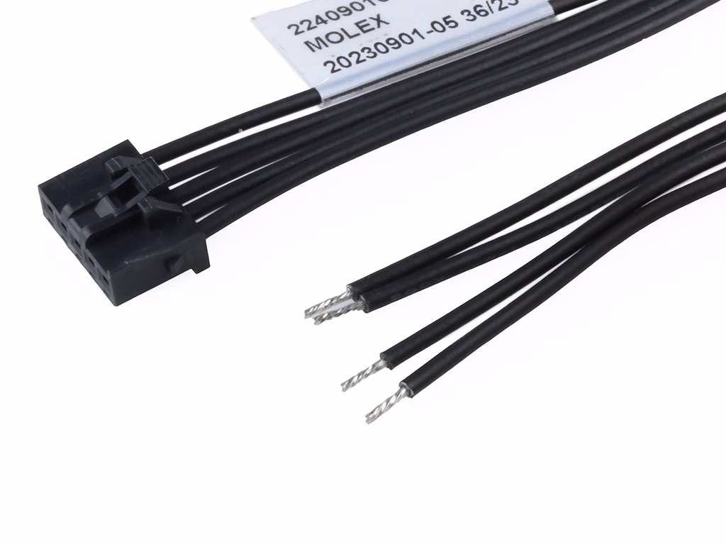 KK Plus 250-to-Pigtail Off-the-Shelf (OTS) Cable Assembly, 2.50mm Pitch, Single Row, 600.00mm Length, 3 Circuits, Black