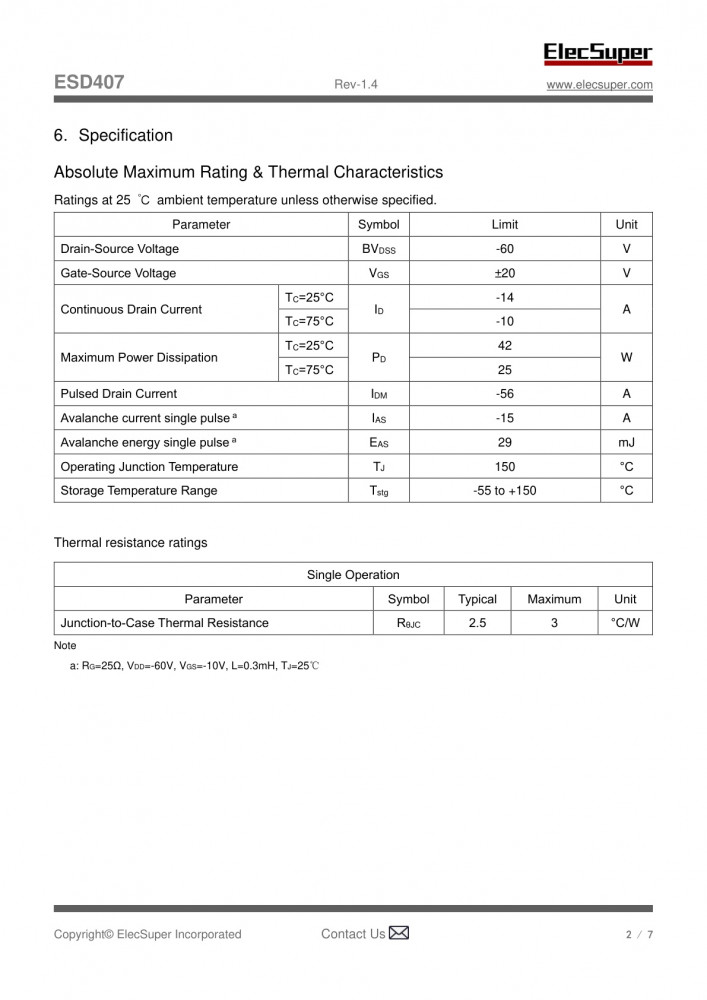 ESD407 datasheet page 2