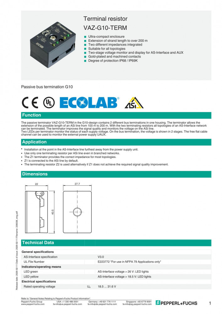 VAZ-G10-TERM technical documentation, page 1
