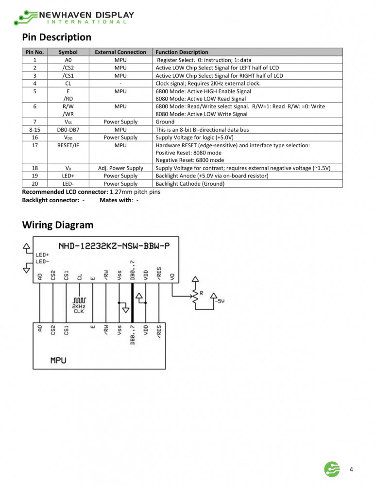 NHD-12232KZ-NSW-BBW-P datasheet page 5