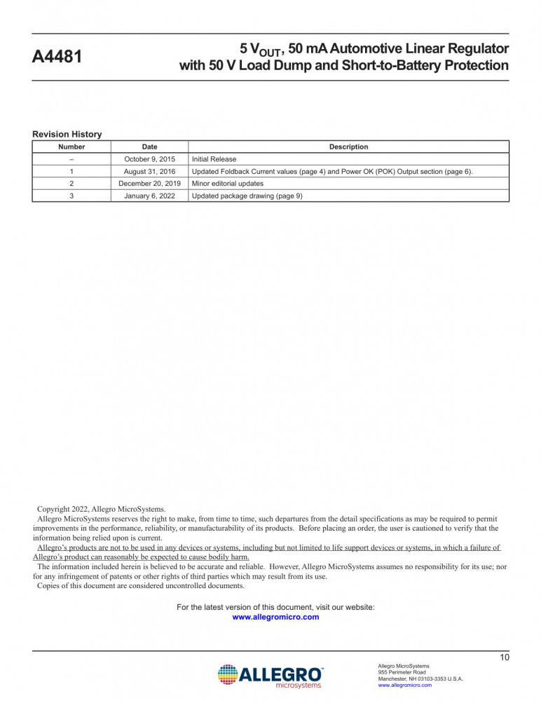 A4481KLJTR-T datasheet page 10