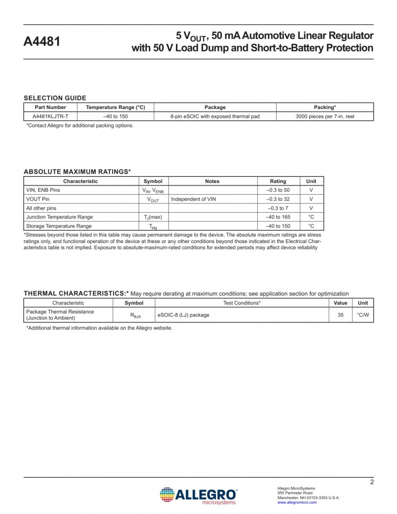 A4481KLJTR-T datasheet page 2