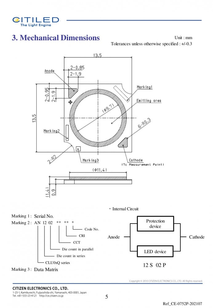 CITIZEN CLU02Q datasheet page 5