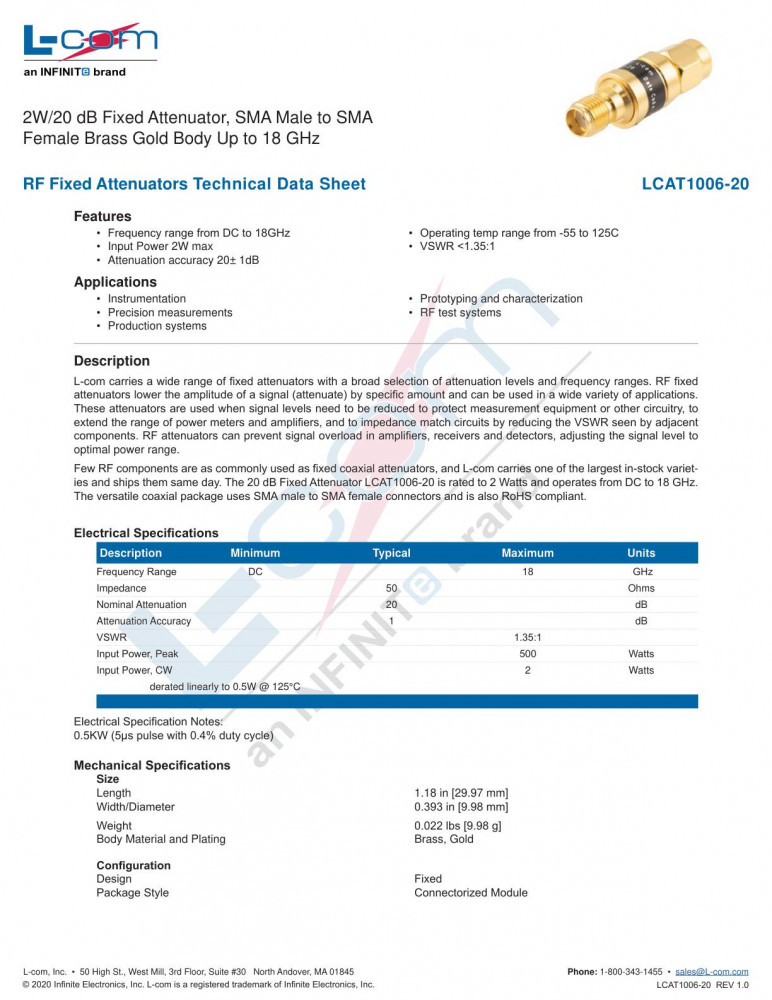LCAT1006-20 datasheet page 1