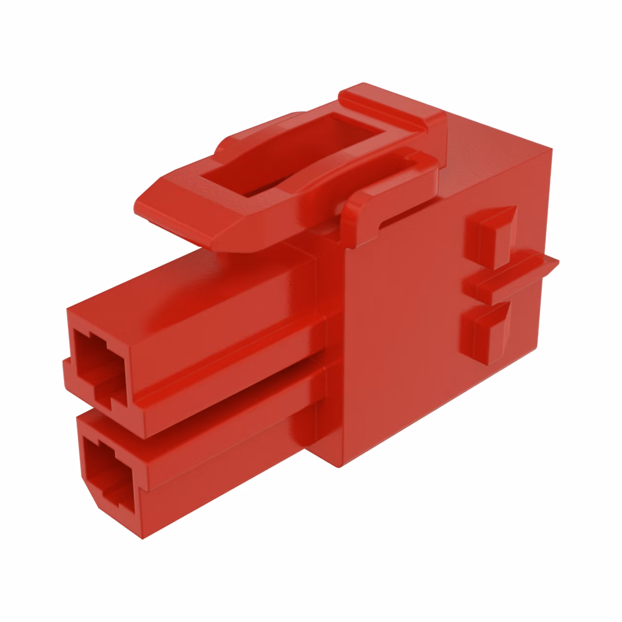 Mega-Fit ColorLock Tangless TPA-Capable Receptacle Housing, Dual Row, 2 Circuit, UL 94V-0, Glow-Wire Capable, Red for sale