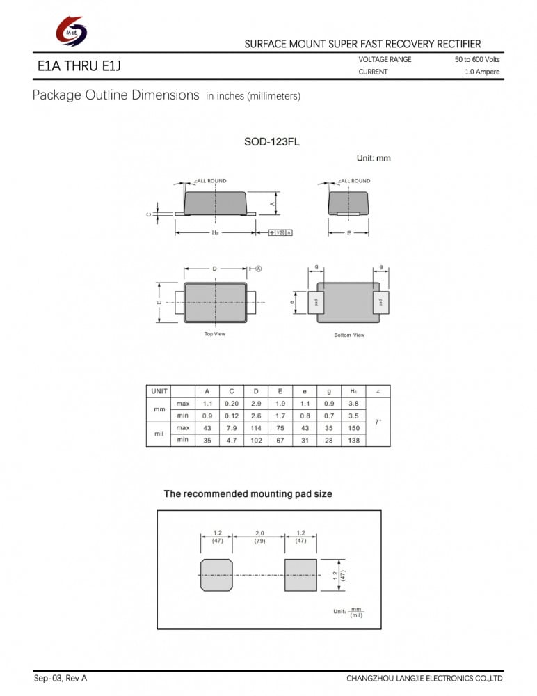 LangJie E1D datasheet page 3