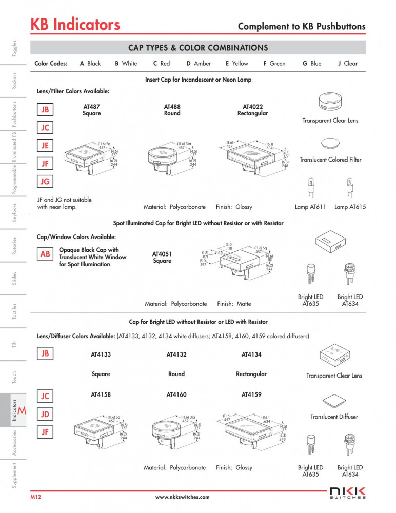 NKK Switches KB-series indicator document page 4