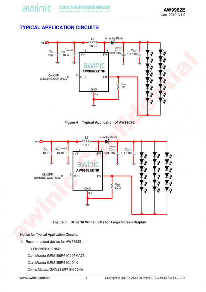 AW9962EDNR datasheet page 4