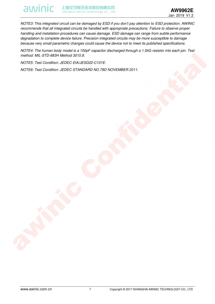 AW9962EDNR datasheet page 7
