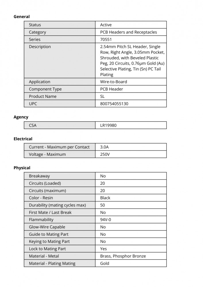 MOLEX 705510089 technical document preview, page 2