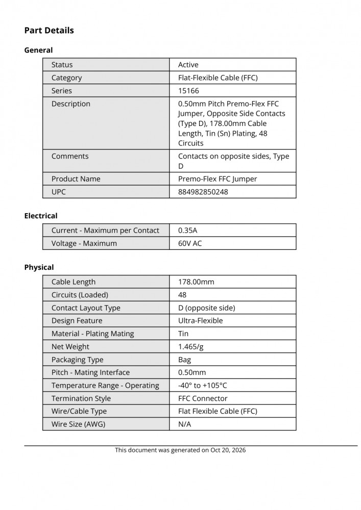 Technical document image 2 for MOLEX 151660526