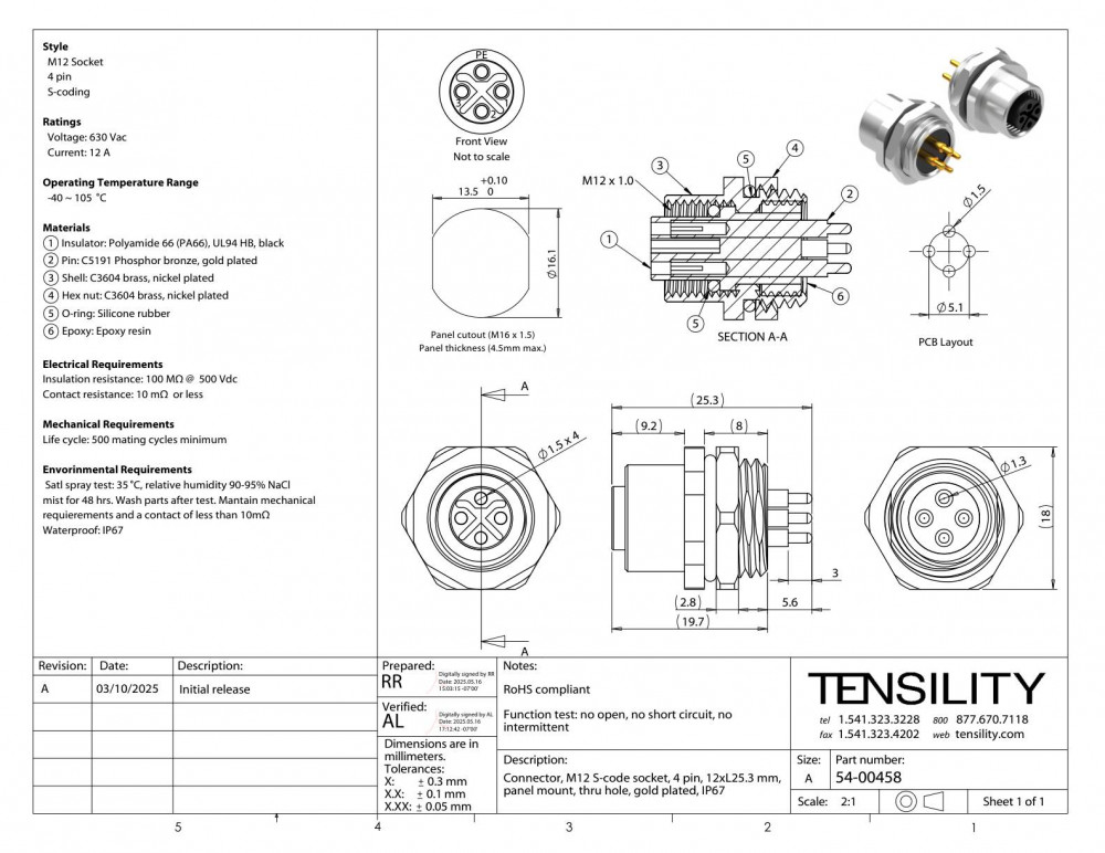 Tensility International 54-00458 product drawing