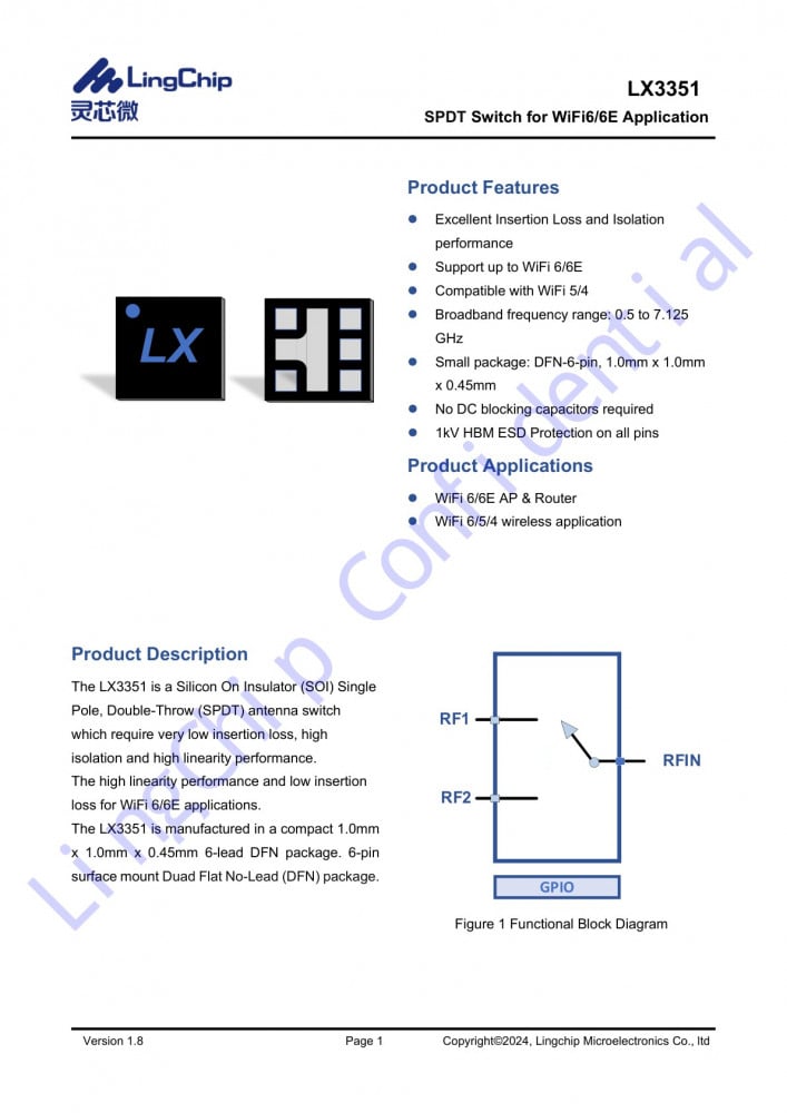 LX3351 datasheet page 1