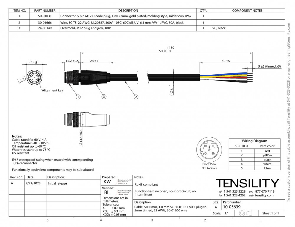 10-05639 product drawing and wiring diagram