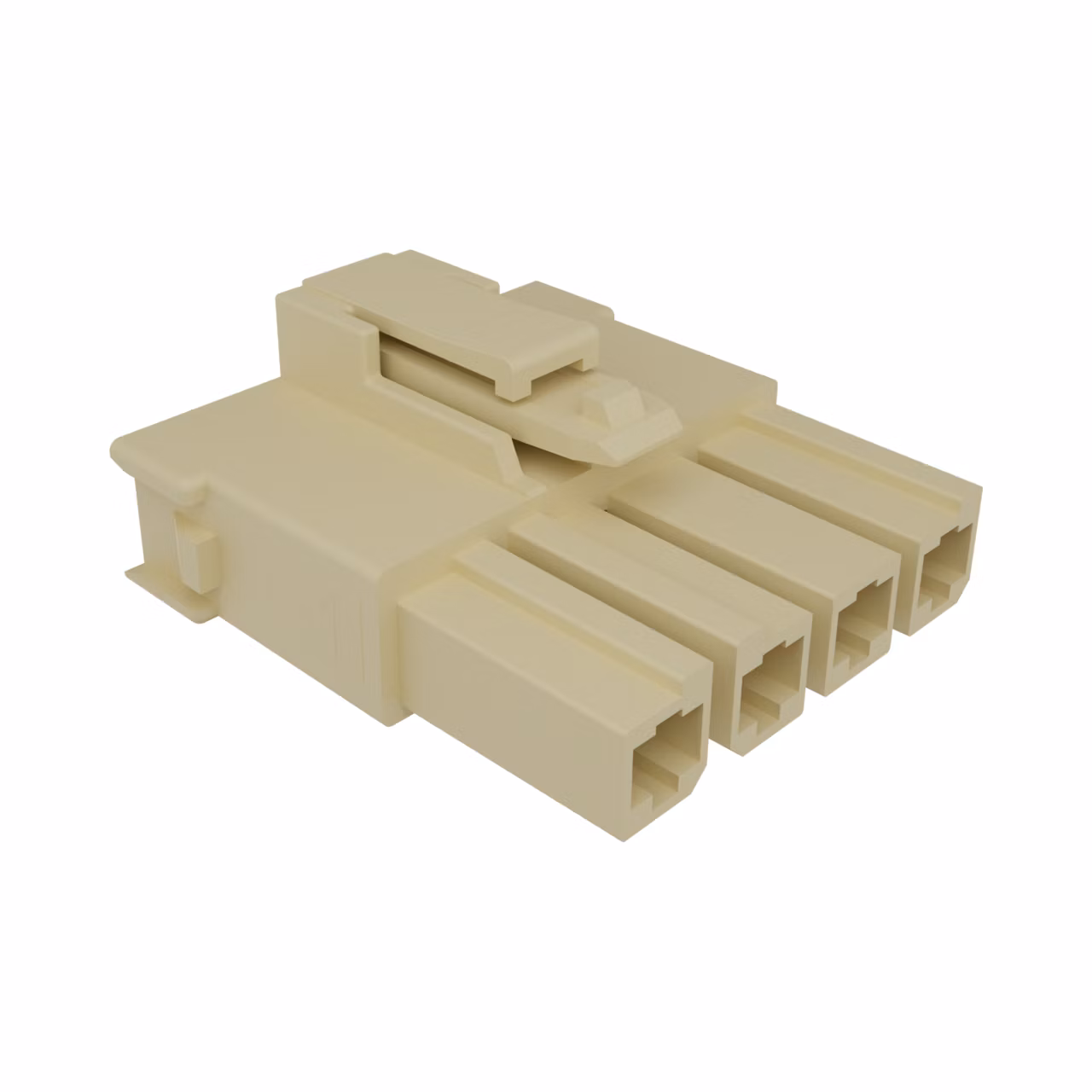 Mega-Fit ColorLock Tangless TPA-Capable Receptacle Housing, Single Row, 4 Circuit, UL 94V-0, Glow-Wire Capable, Natural for sale