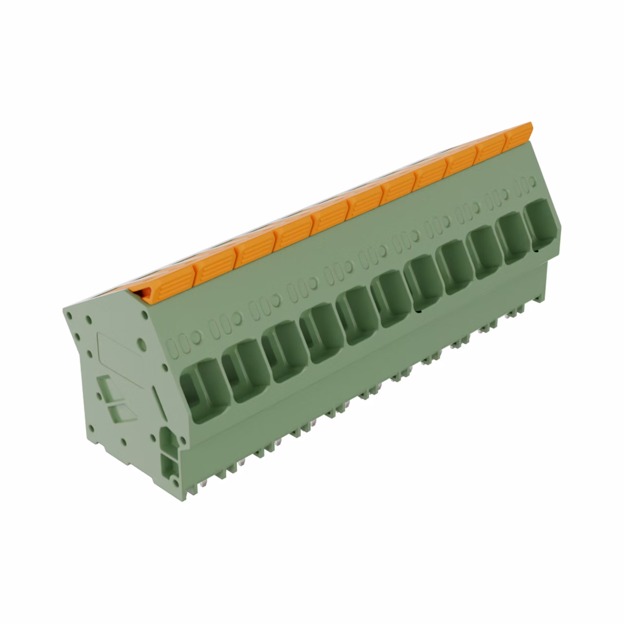 10.00mm Pitch Lever Activated Fixed Mount PCB Terminal Block, 35° Wire Entry, Bussed Terminals, 11 Circuits for sale