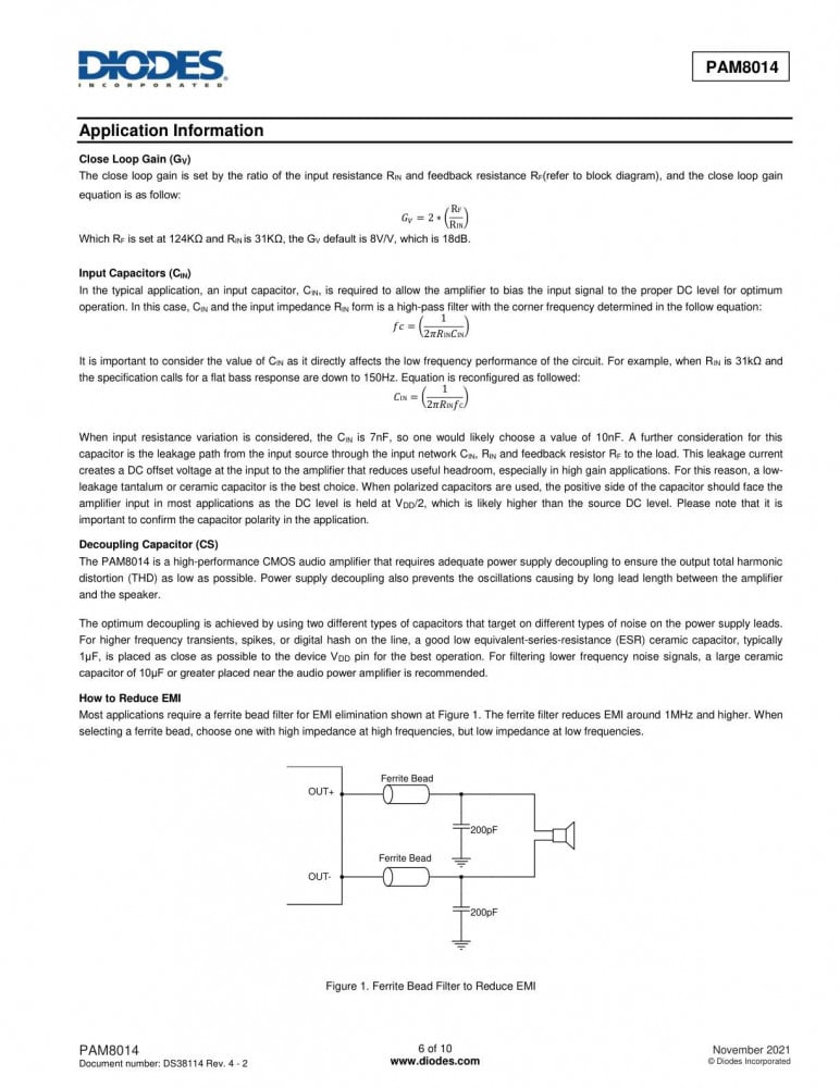 PAM8014AZR datasheet page 6