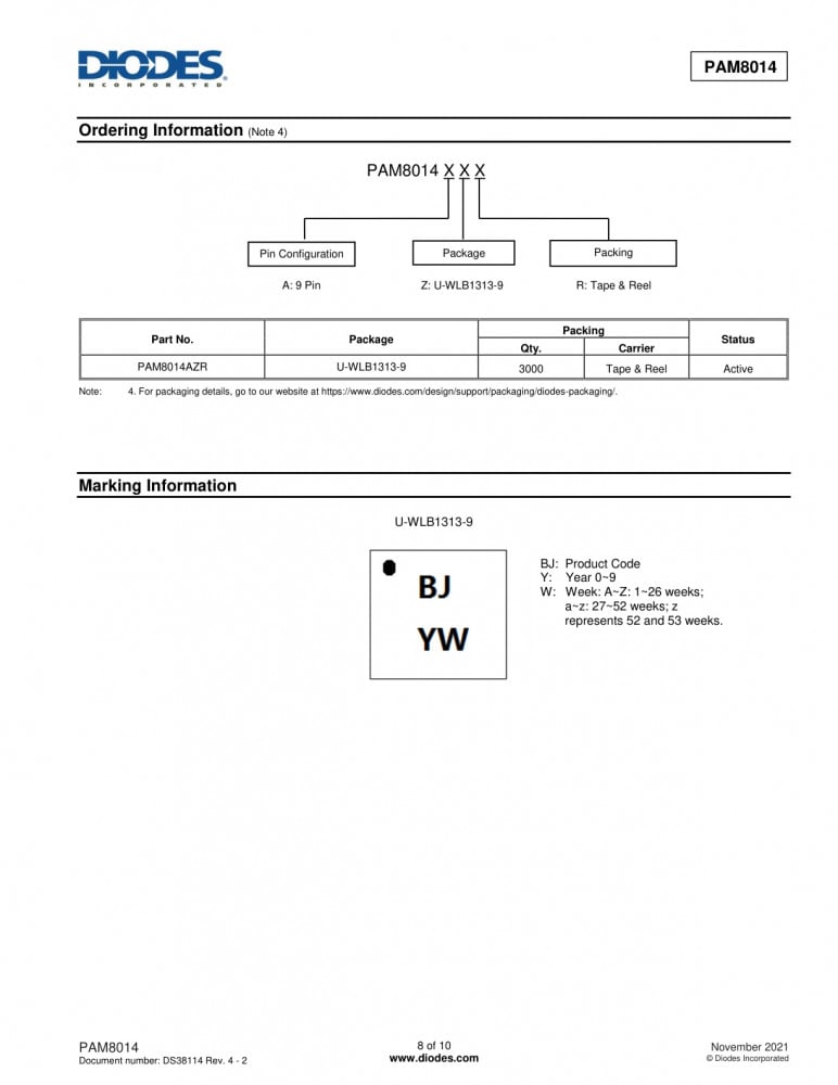 PAM8014AZR datasheet page 8