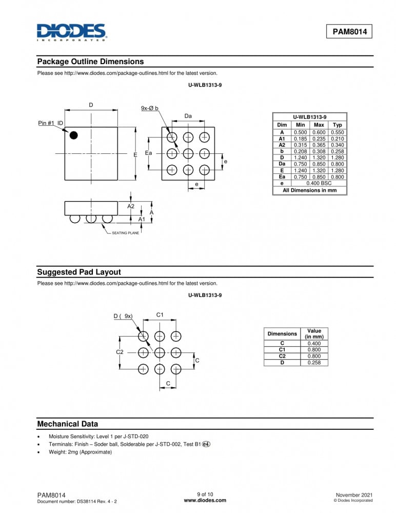 PAM8014AZR datasheet page 9