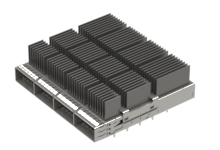 QSFP-DD Cage Assembly, 1-by-4, NET Fin Heat Sink, Spring Fingers, One Rear Leg, with Press-Fit Pins, Robust for sale