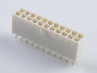 Mini-Fit Jr. Vertical Header, 4.20mm Pitch, Dual Row, 22 Circuits, without Snap-in Plastic Peg PCB Lock, Tin, Natural for sale