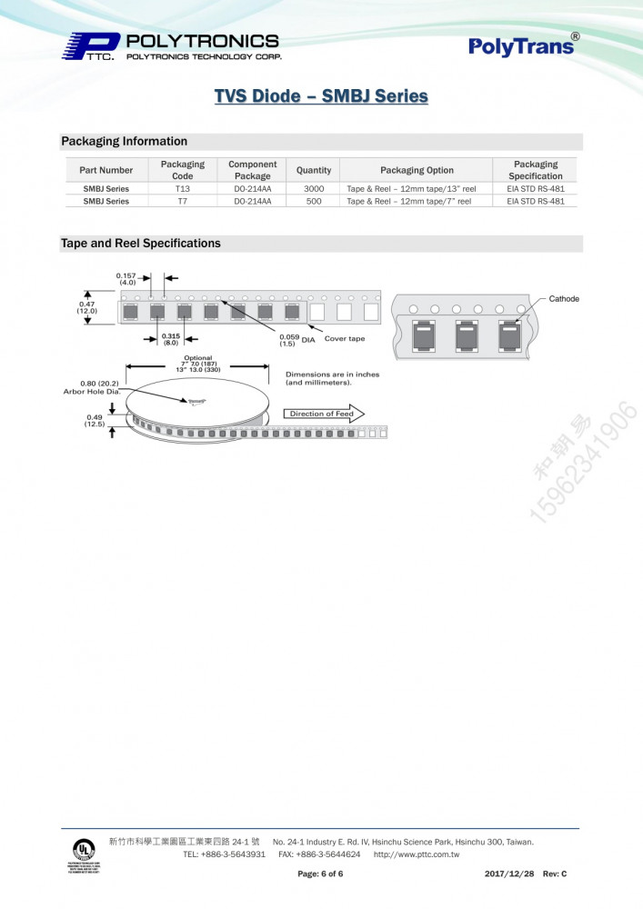 PTTC SMBJ series datasheet page 6