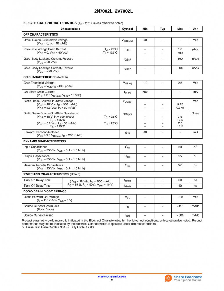 2V7002L datasheet page 2