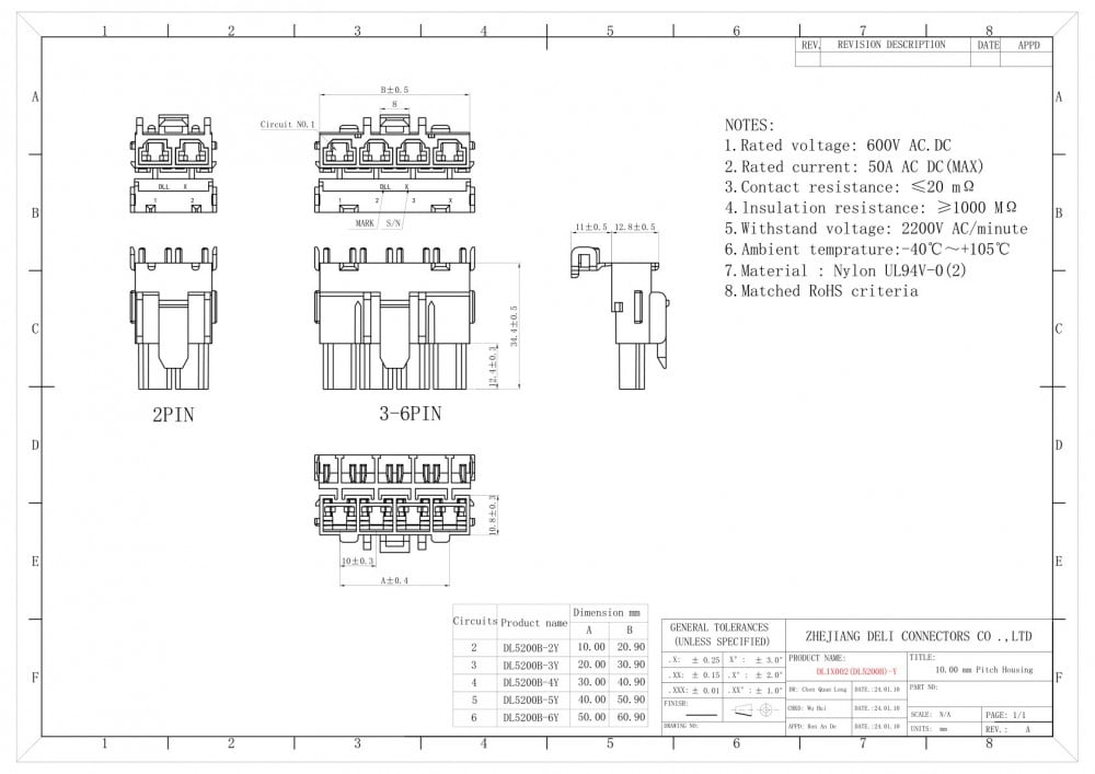 DLL DL5200B technical document page 2