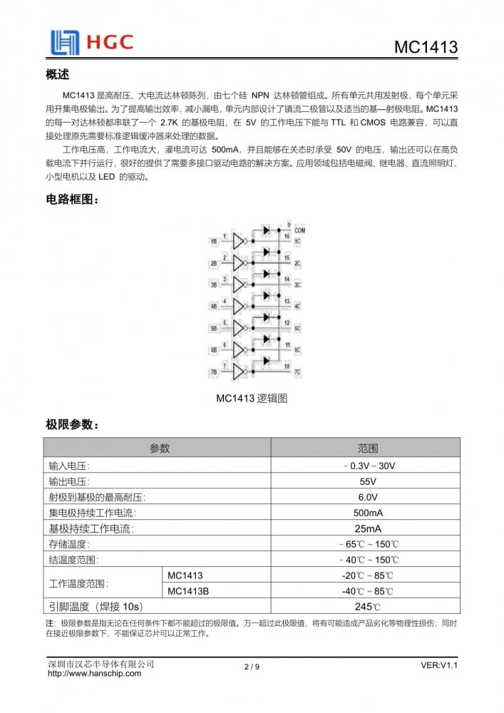 MC1413DRG datasheet page 2