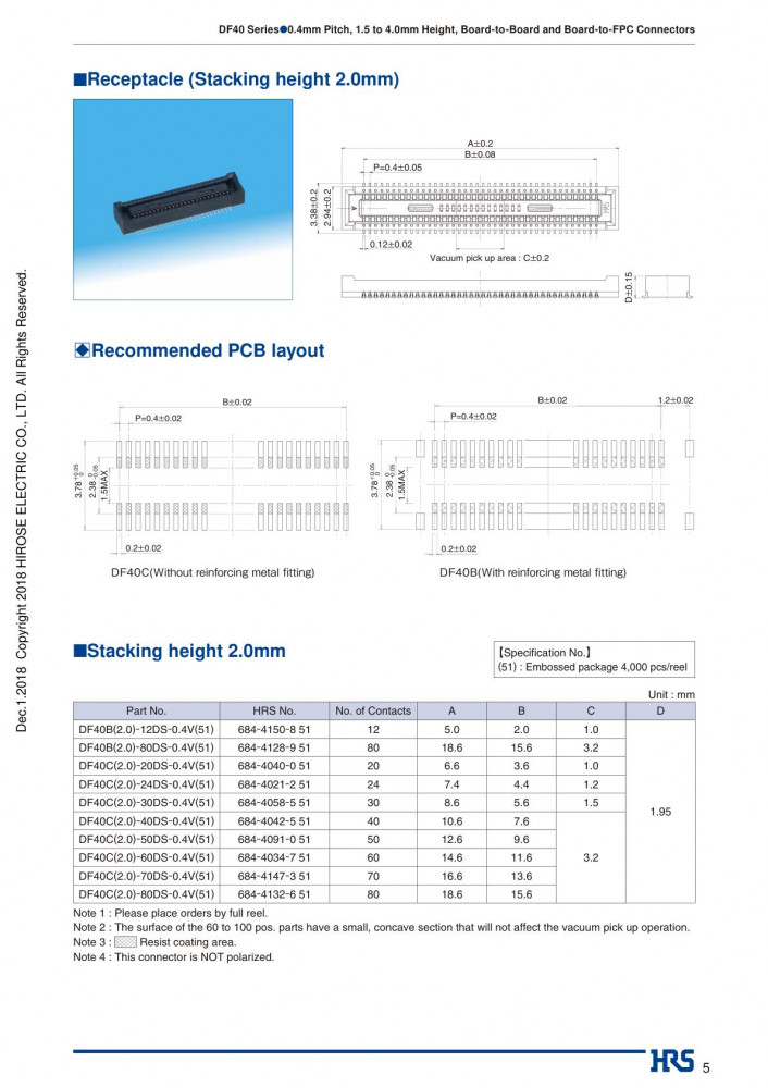 HRS DF40 series datasheet page 5