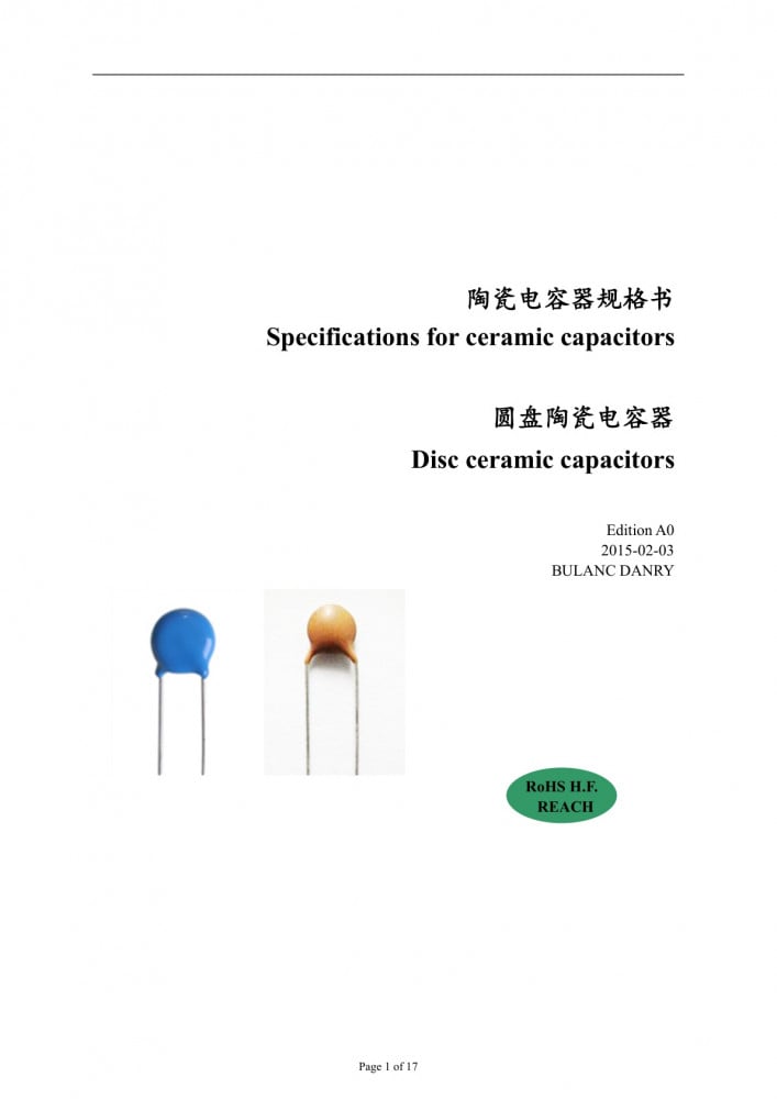 KNSCHA ceramic capacitor approval specification page 2