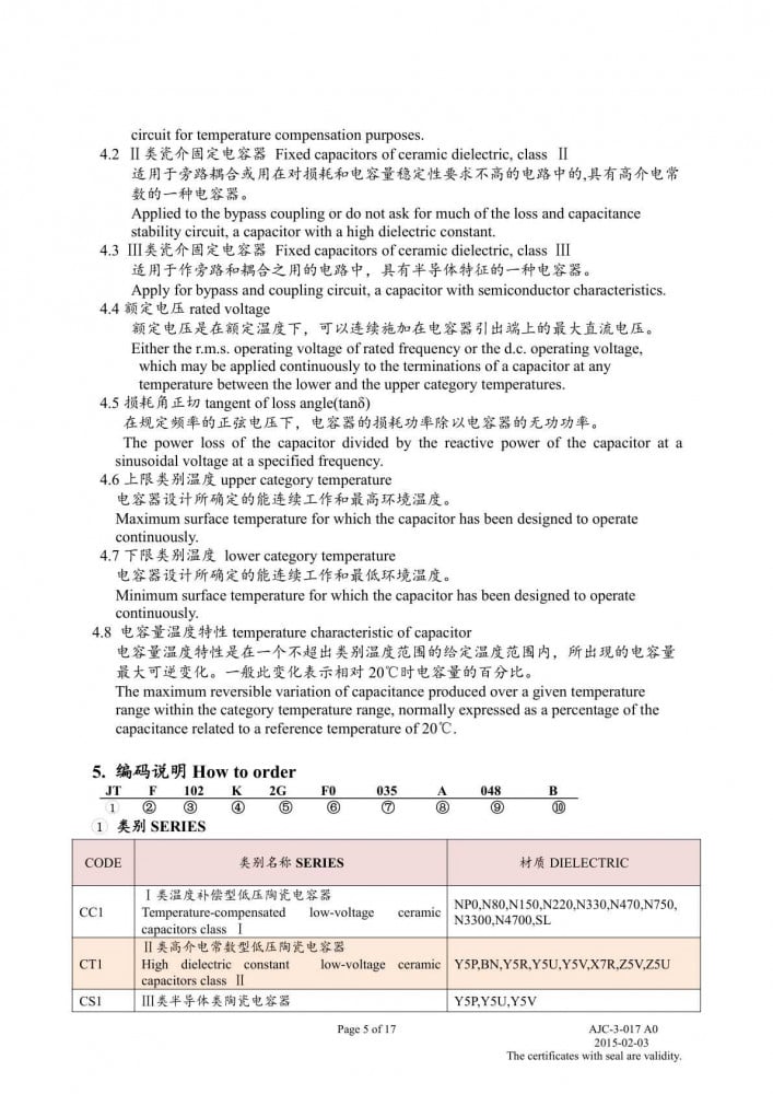 KNSCHA ceramic capacitor specification page 6