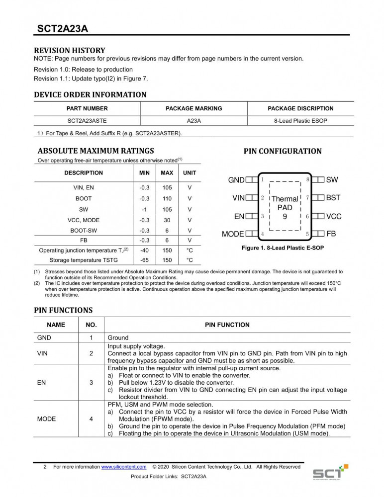 SCT2A23A datasheet page 2