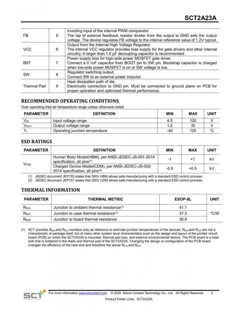 SCT2A23A datasheet page 3