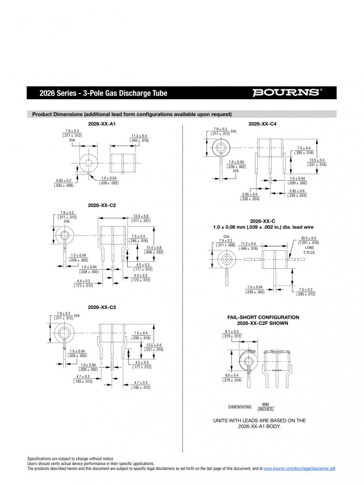 BOURNS 2026 Series datasheet page 2