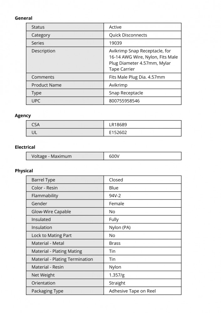 190390018 product document image, page 2
