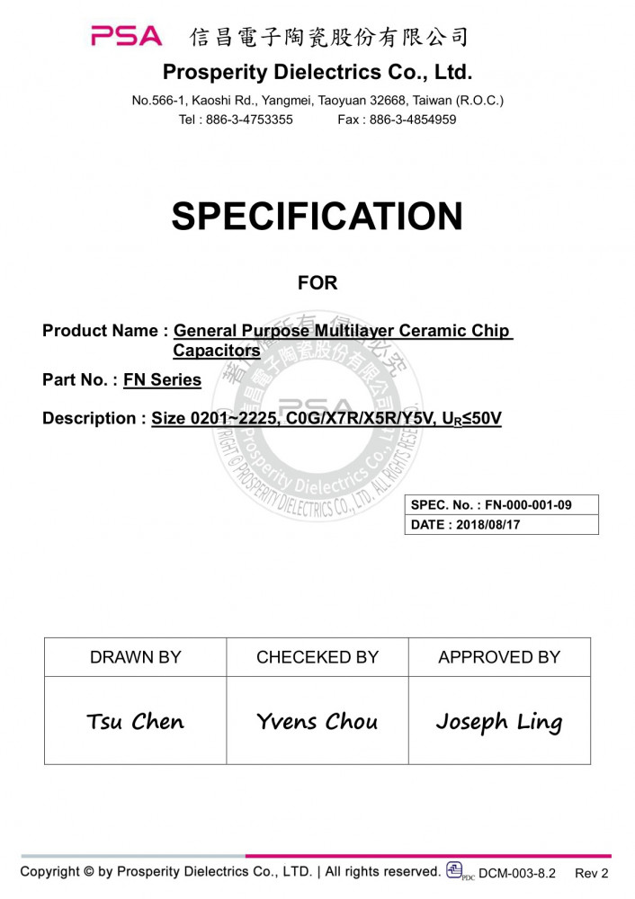PSA FN Series datasheet page 2