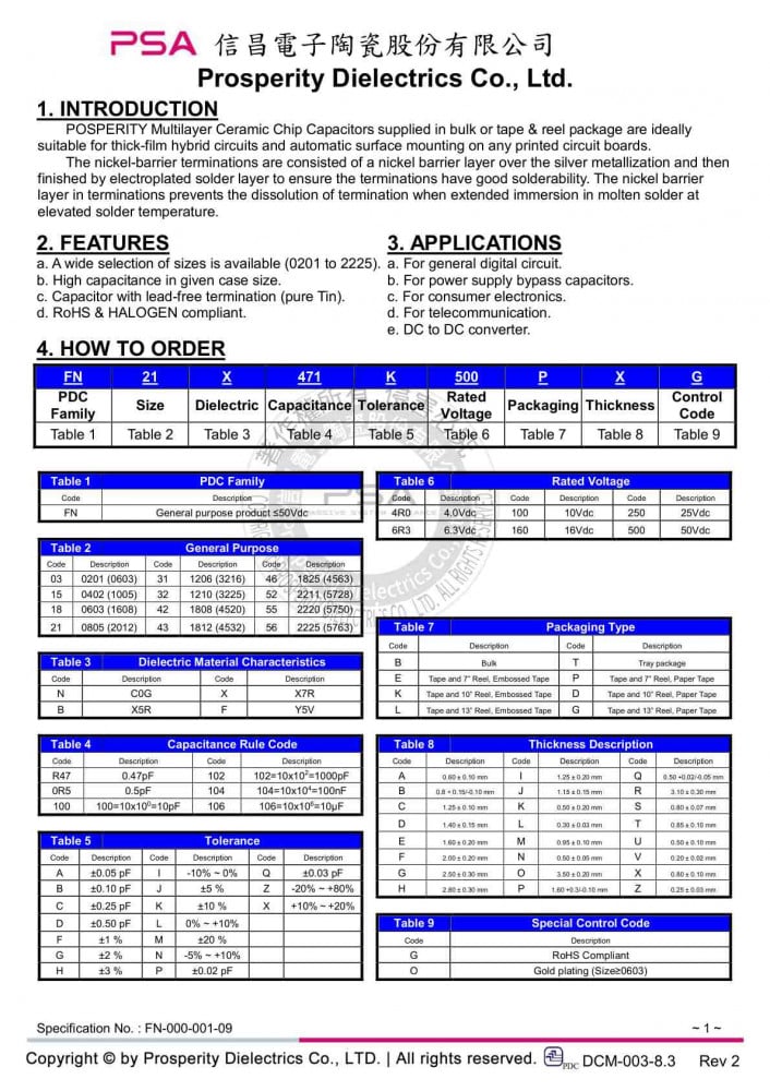 PSA FN Series datasheet page 3