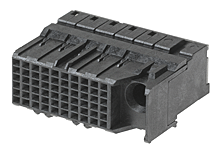 Impact 100 Ohm 5 Pair Mezzanine Receptacle, 40mm Stack Height, Right Guided, 10 Columns, 150 Circuits, Plated Through Hole Dimension 0.39mm, Lead-Free