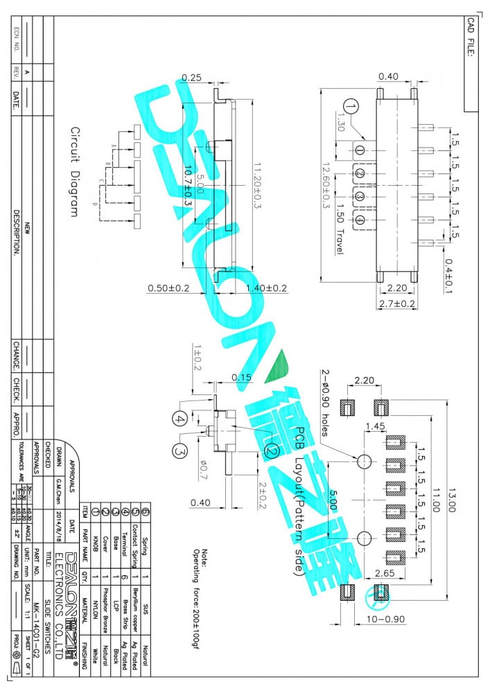 MK-14C01-G2 technical document page