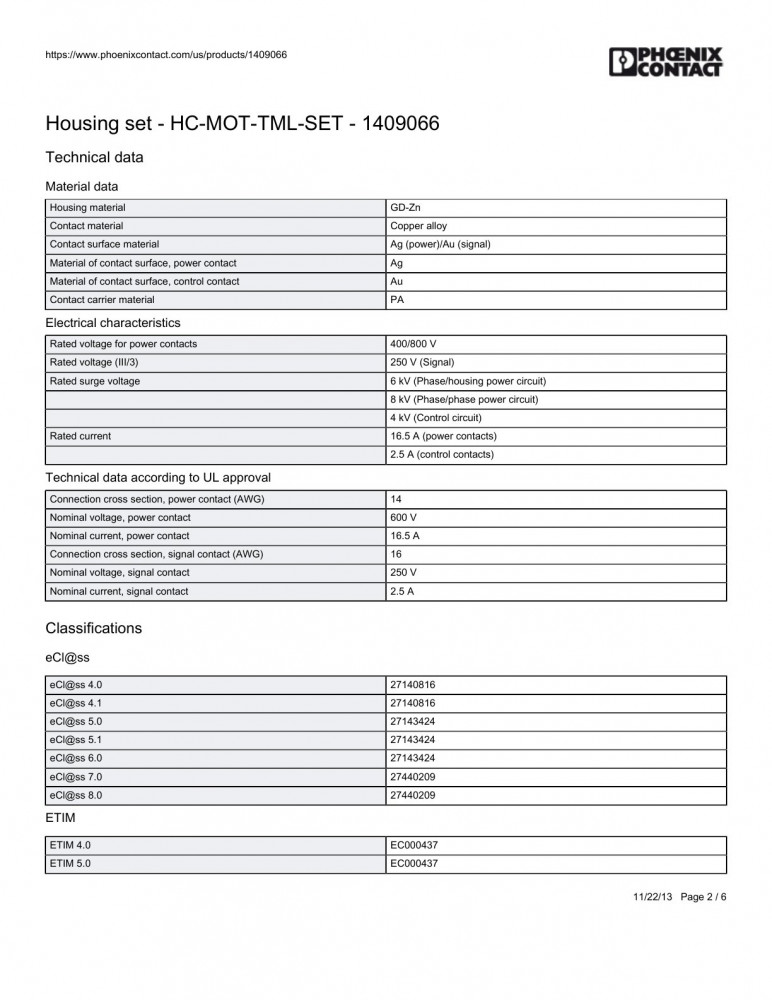 Phoenix Contact 1409066 technical document page 2