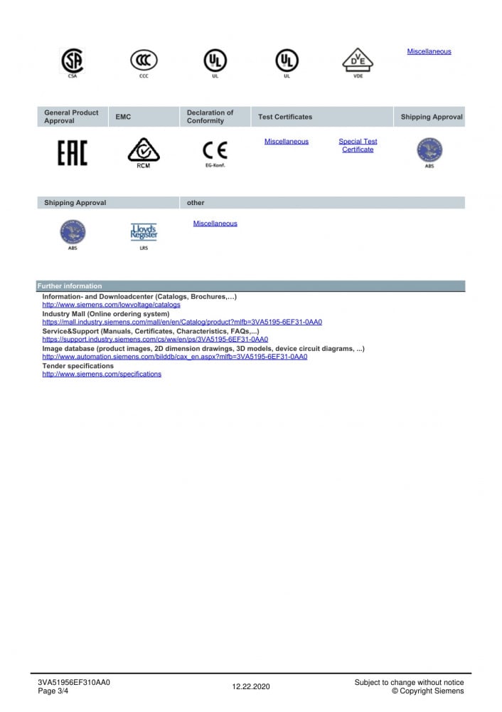 3VA5195-6EF31-0AA0 technical document page 3
