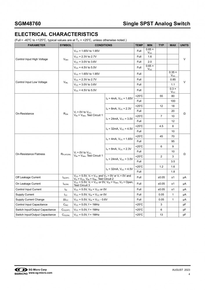 SGM48760 datasheet page 4