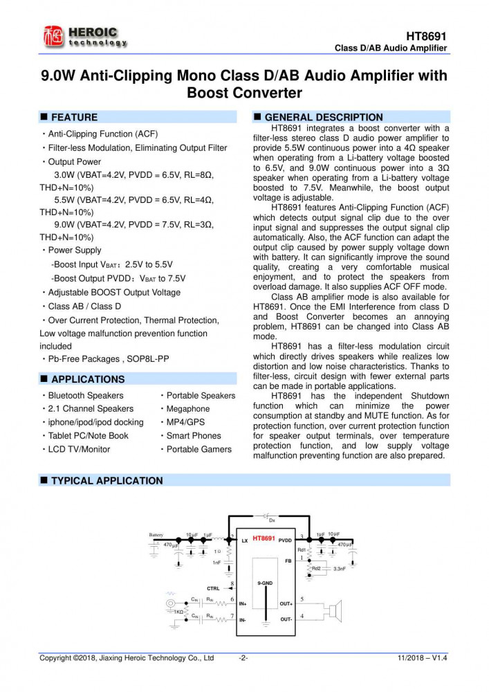 HT8691 datasheet page 2