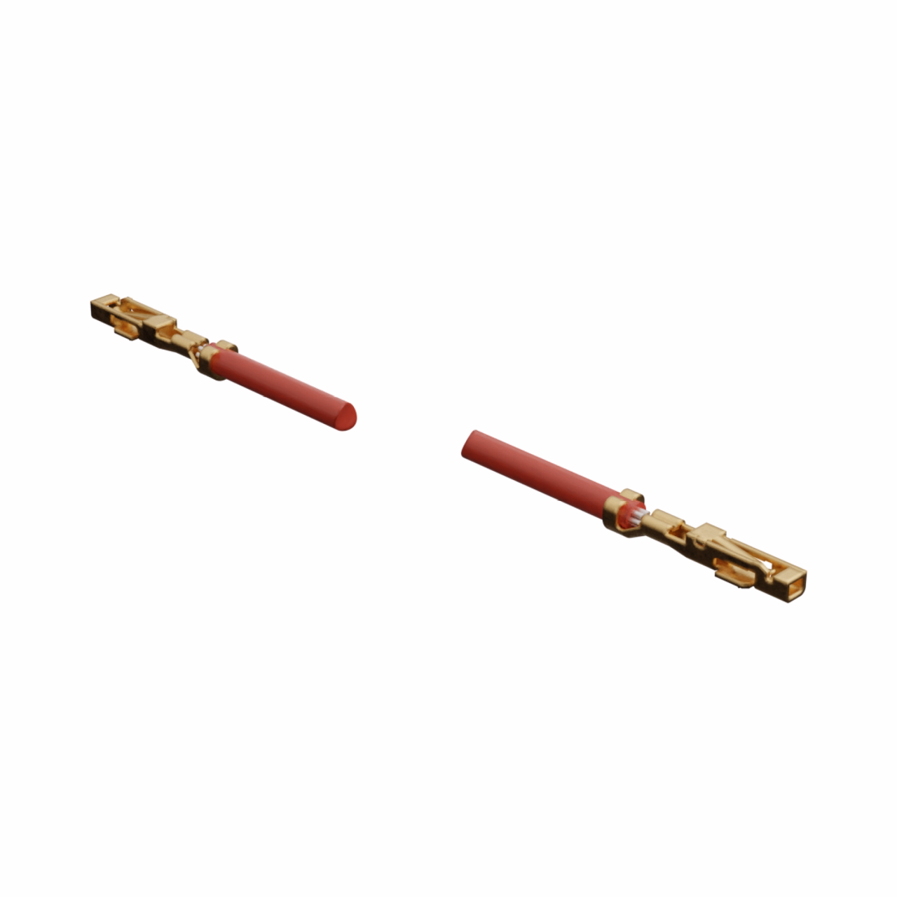 Pre-Crimped Lead iGrid Female-to-iGrid Female, Gold (Au) Plating, 300.00mm Length, 22 AWG, Red for sale