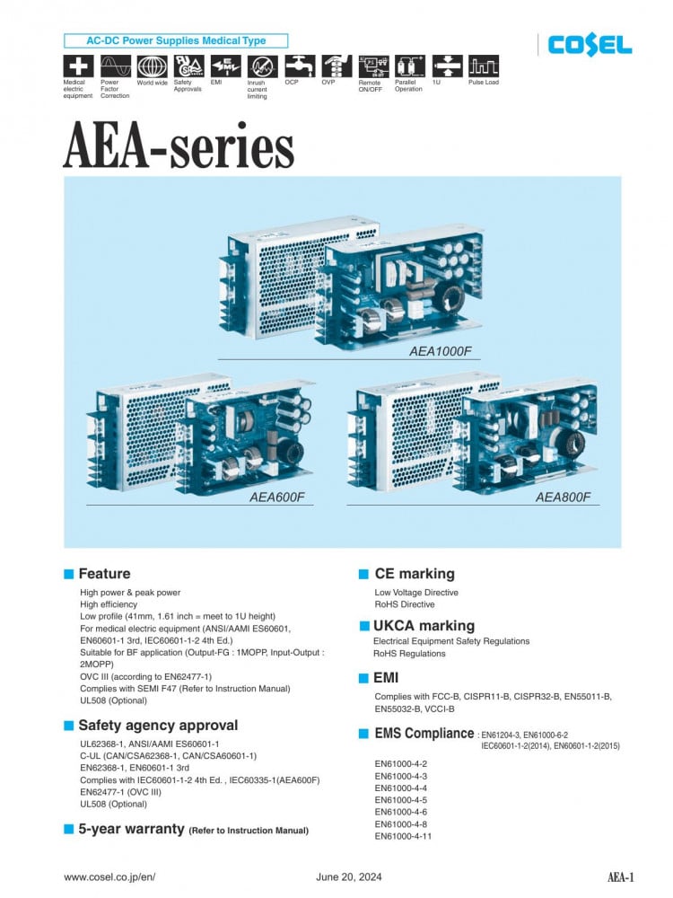 AEA600F-24-N datasheet page 1