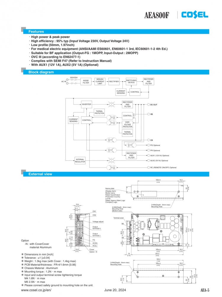 AEA600F-24-N datasheet page 5