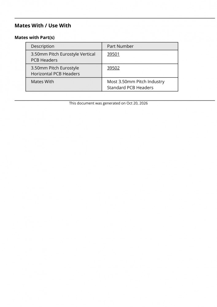 Technical document page 3 for MOLEX 395032420