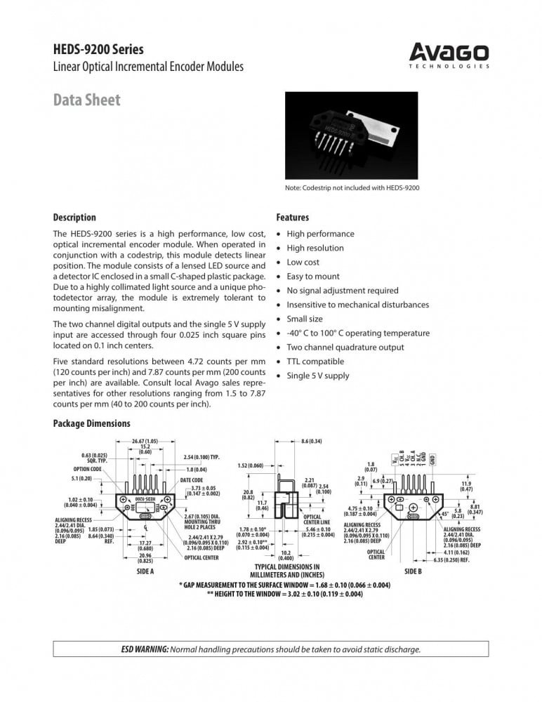 HEDS-9200#360 datasheet page 1