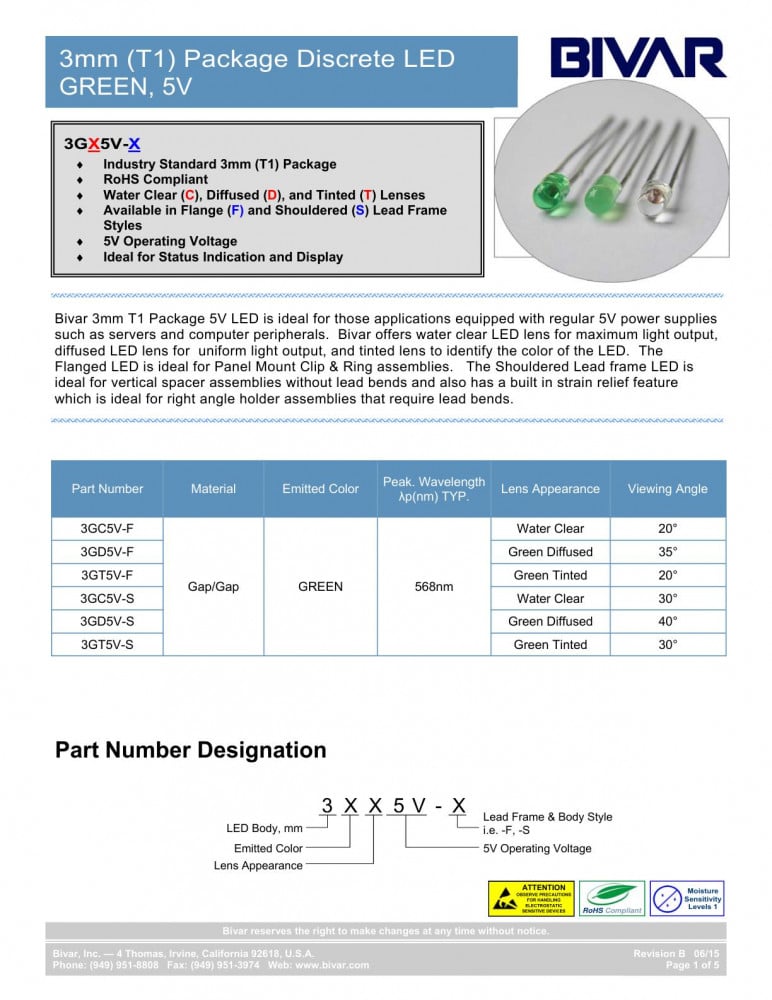 BIVAR 3GT5V datasheet page 1